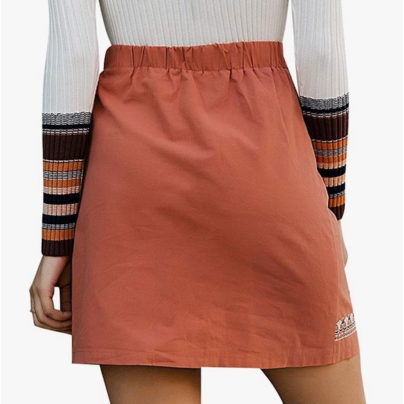 Skirts | Nwt Rust Orange Floral Pattern Skirt | Poshmark